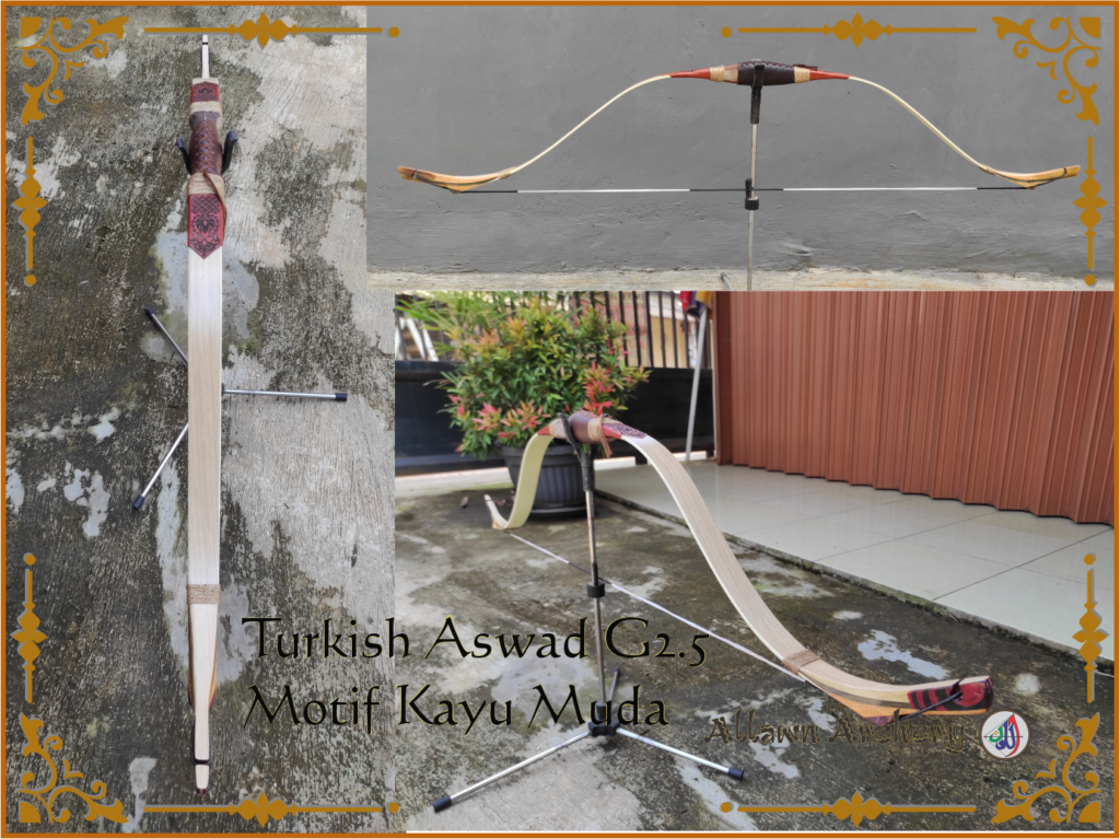 Busur Panah Horsebow Turkish Aswad G2.5 Motif Kayu - Allawn Archery